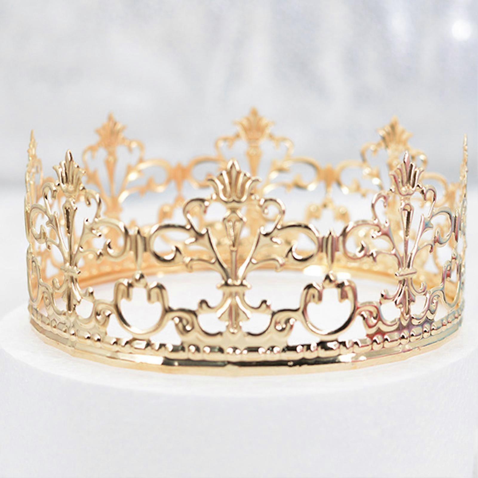Cake Topper Realistic Looking Rust-proof Metal Crown Cake Topper Royal ...
