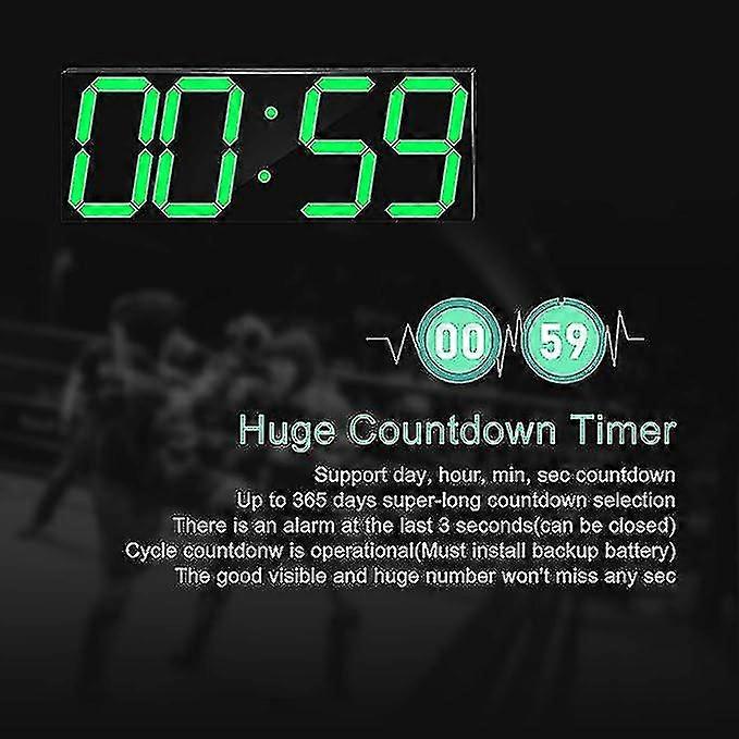 Digital LED Wall Clock, Oversize Wall Clock with Numbers, Remote ...