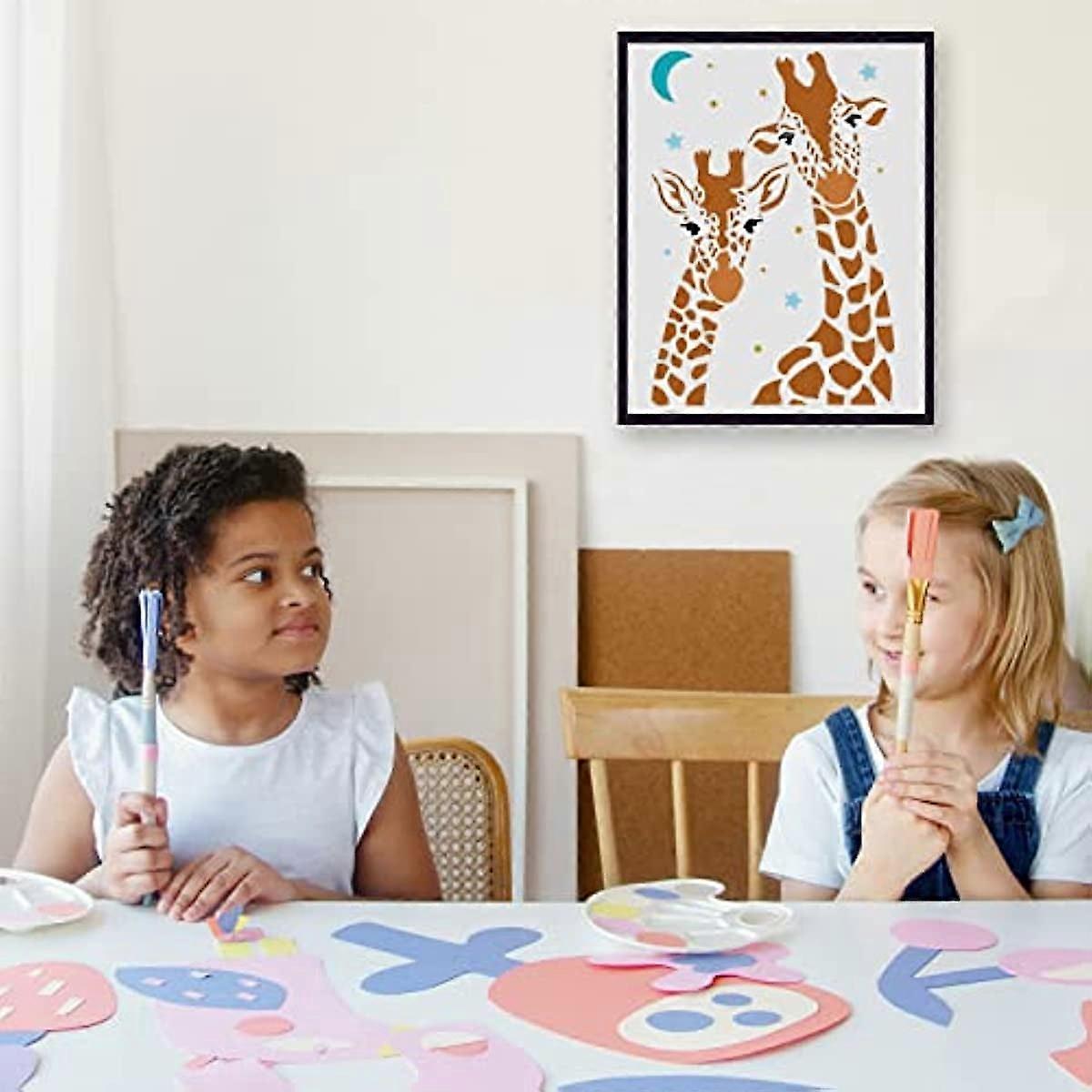 giraf stencil to giraf tegning maleri stencils plastik giraf stencils ...