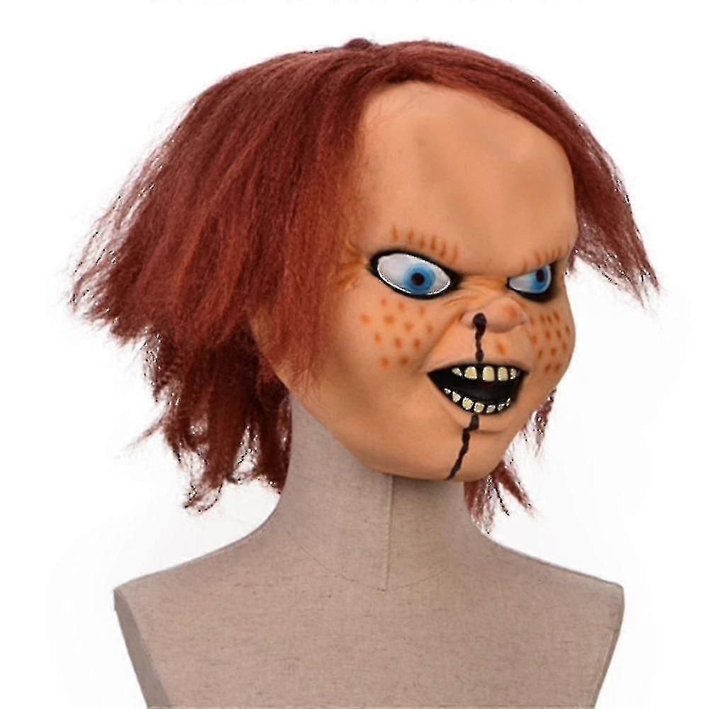 Full Overhead Chucky Costume Latex Mask Adult Mens Fancy Dress Costume ...