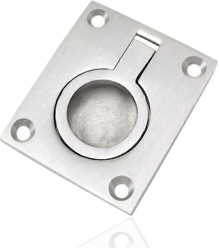 2 Pack Stainless Steel Flush Ring Pull Handle Furniture Cabinet Hidden ...