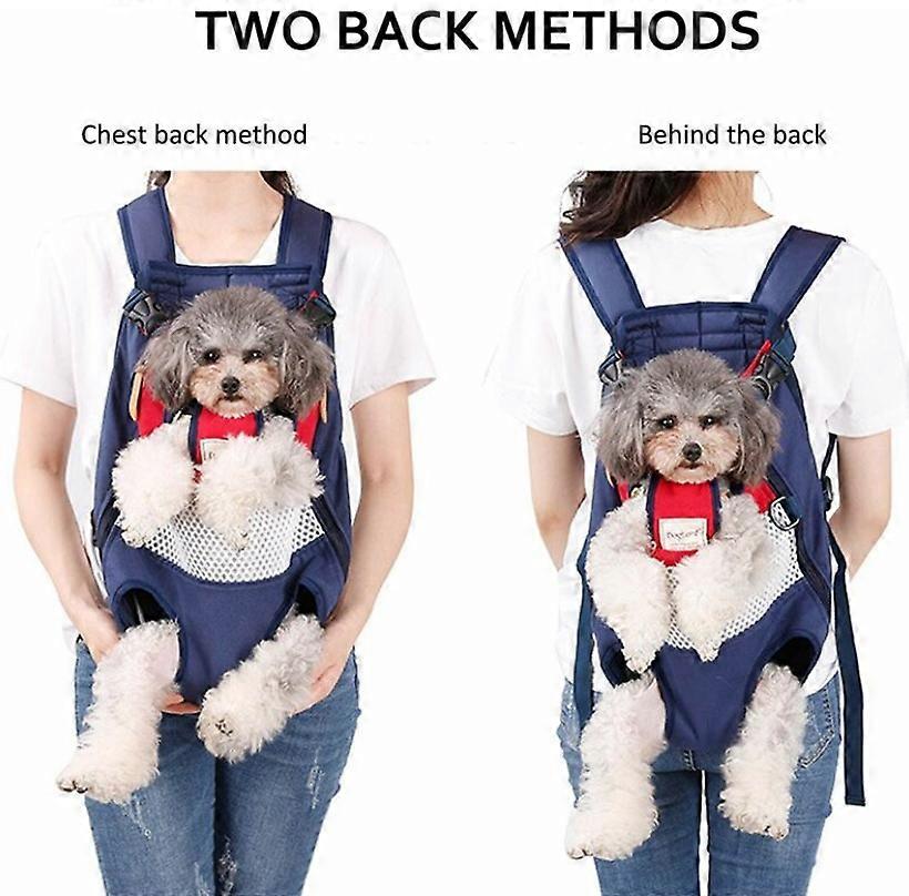 Red and Blue Grid Dog Backpacks Medium Dog Bag Dog Carrier Bag ...