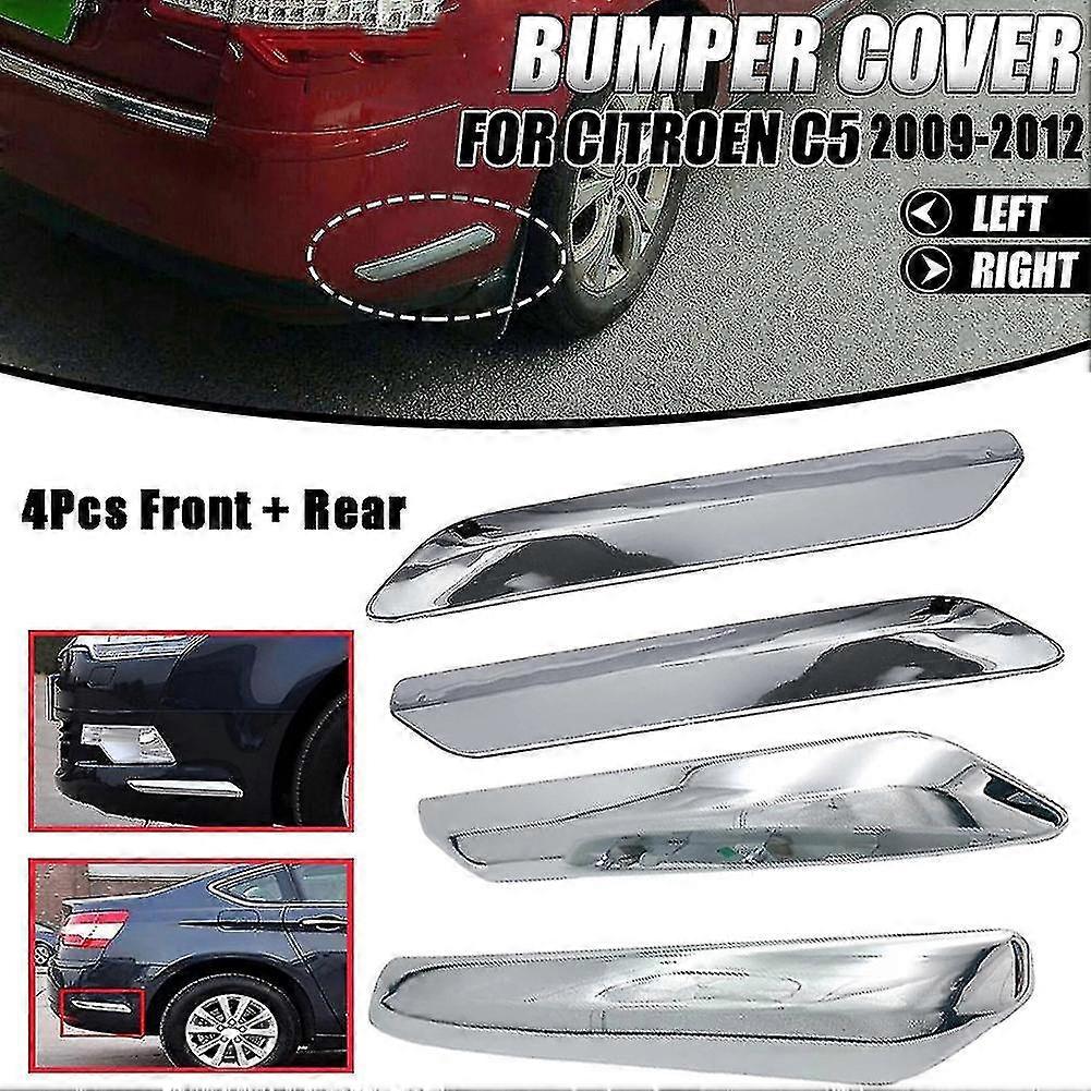 4pcs/set Car Front+rear Bumper Strip Cover Chrome Decoration For C5 ...