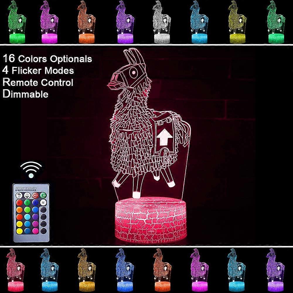 Llama Night Lights Fortress Battleroyale 3D Optical Illusion LED Lamps ...