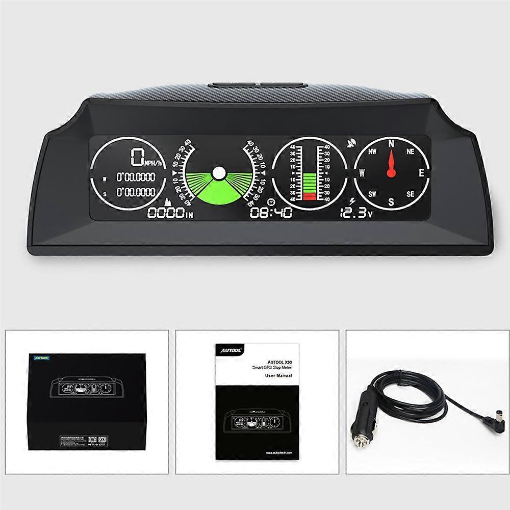 For AUTOOL X90 GPS/OBD2 Speed Slope Meter Inclinometer Car Compass HUD ...