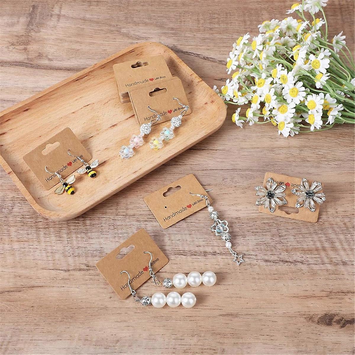 Earring Cards, 100Pcs Kraft Earring Display Holder Cards, 2 Inch X 1.4 ...