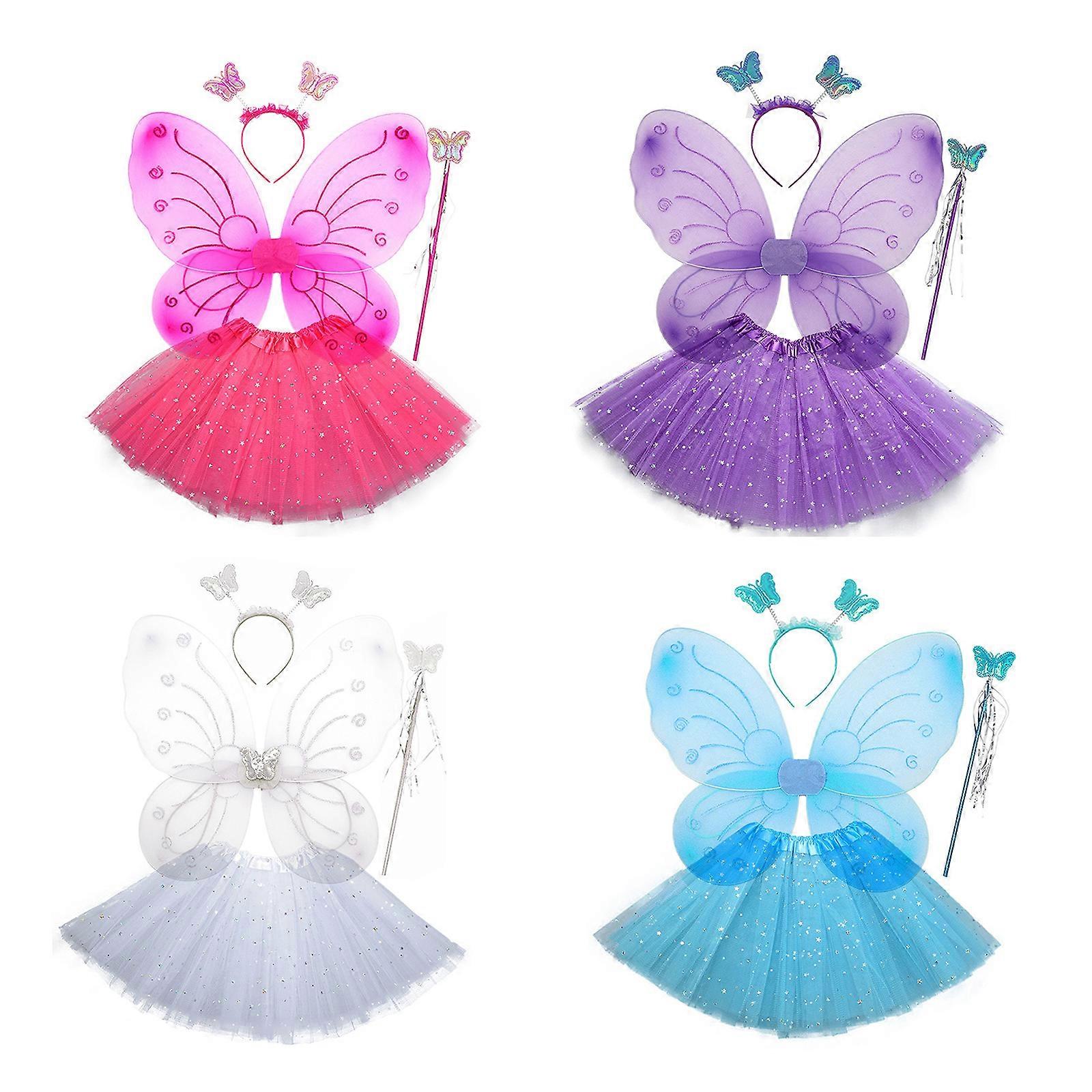 Princess Party Favor Butterfly Fairy Costume Dress Up Role Play 4Pcs ...
