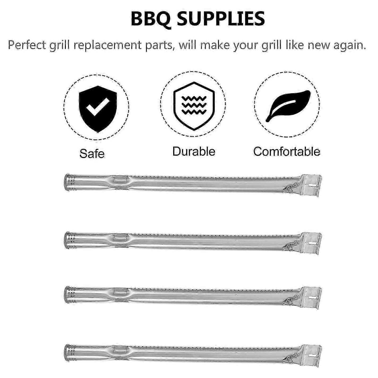 4 Pcs Outdoor Bbq Gas Grill Burner Tubes Stainless Steel Venturi ...