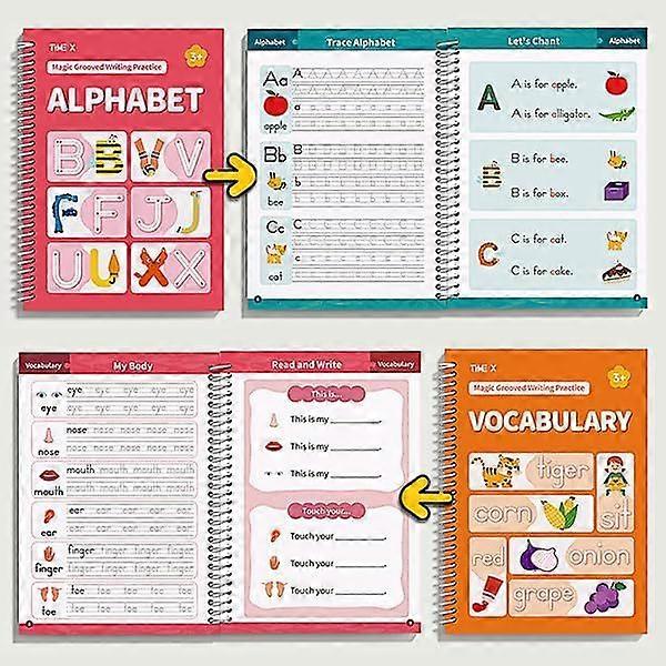 Magic Grooved Writing Practice Books, Reusable Handwriting Practice ...
