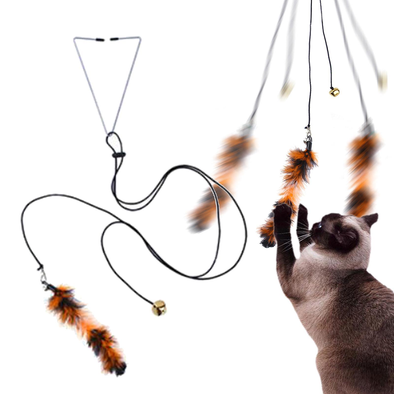 Cat Feather Toy, Retractable Cat Wand Toys And Replacement Teaser ...