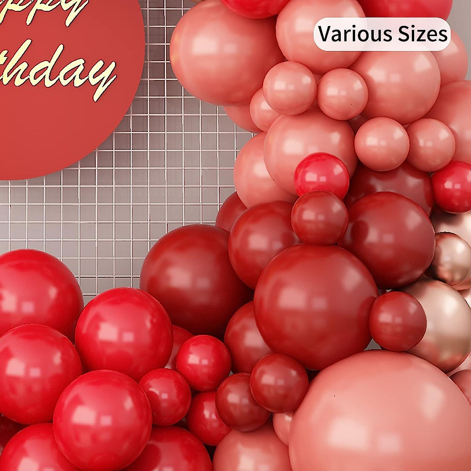 Red Balloon Garland Kit, Balloon Arch Kit 112 Pcs, Red Retro Maroon and ...