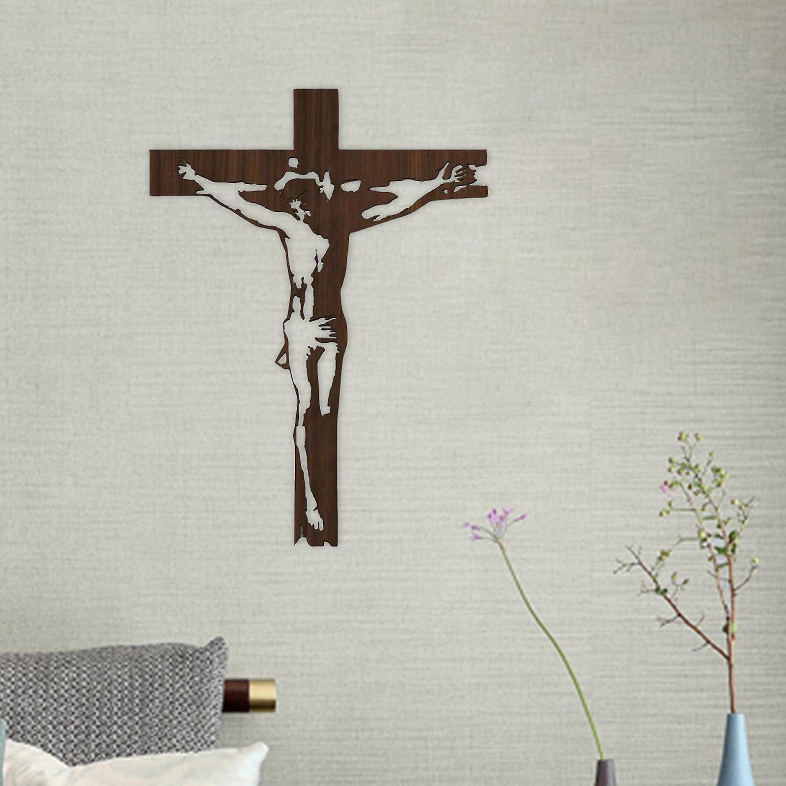 Crucifix Statue Wall Hanging Cross Jesus Decoration Carved Wall Cross ...