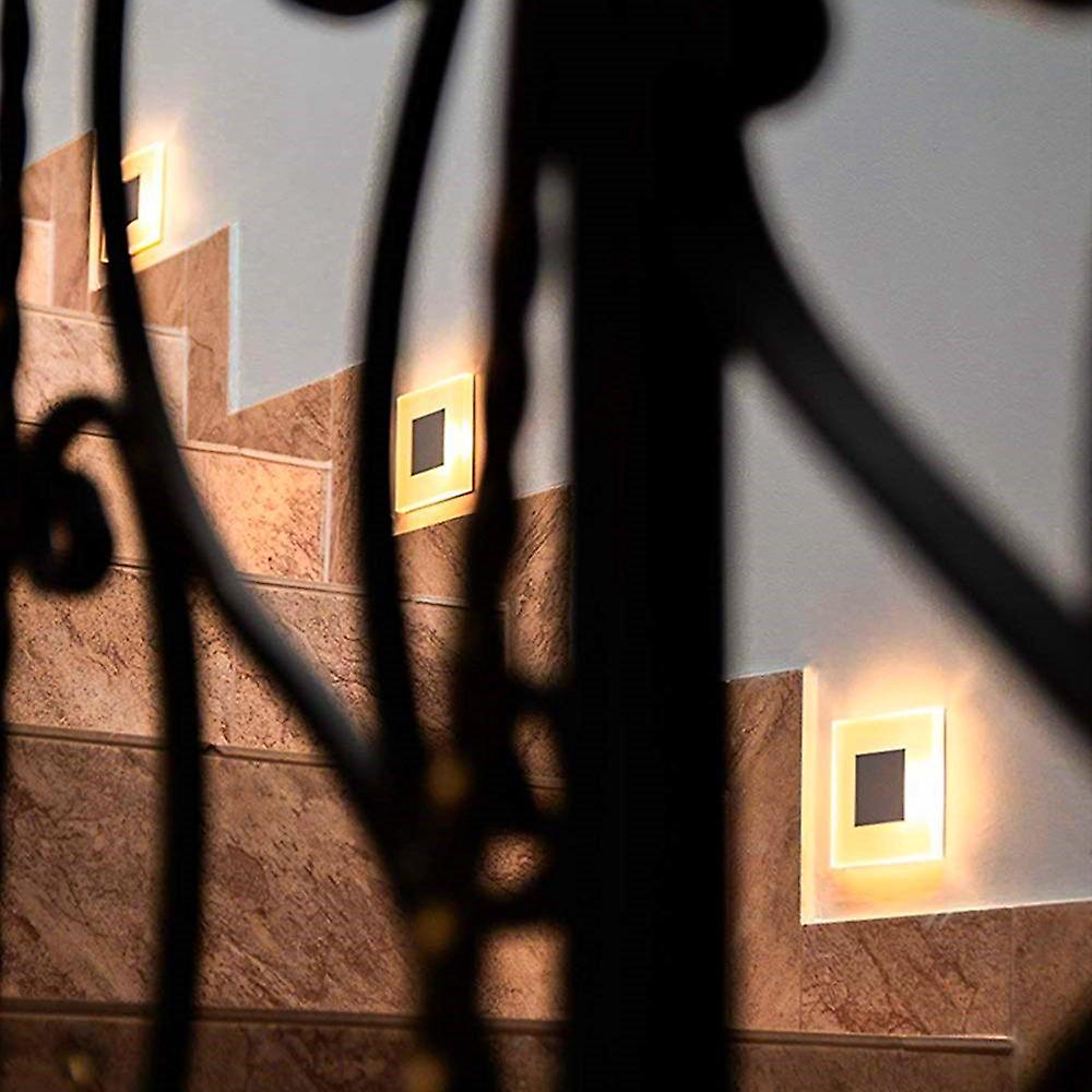 New led wall light 3w square acrylic wall sconce recessed footlight ...