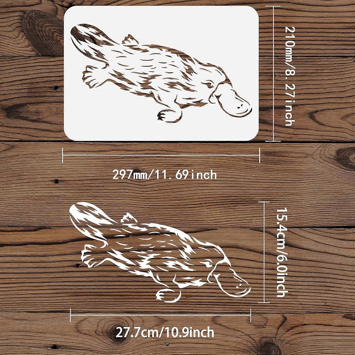 Platypus Stencil 8.3x11.7inch Reusable Platypus Pattern Drawing ...