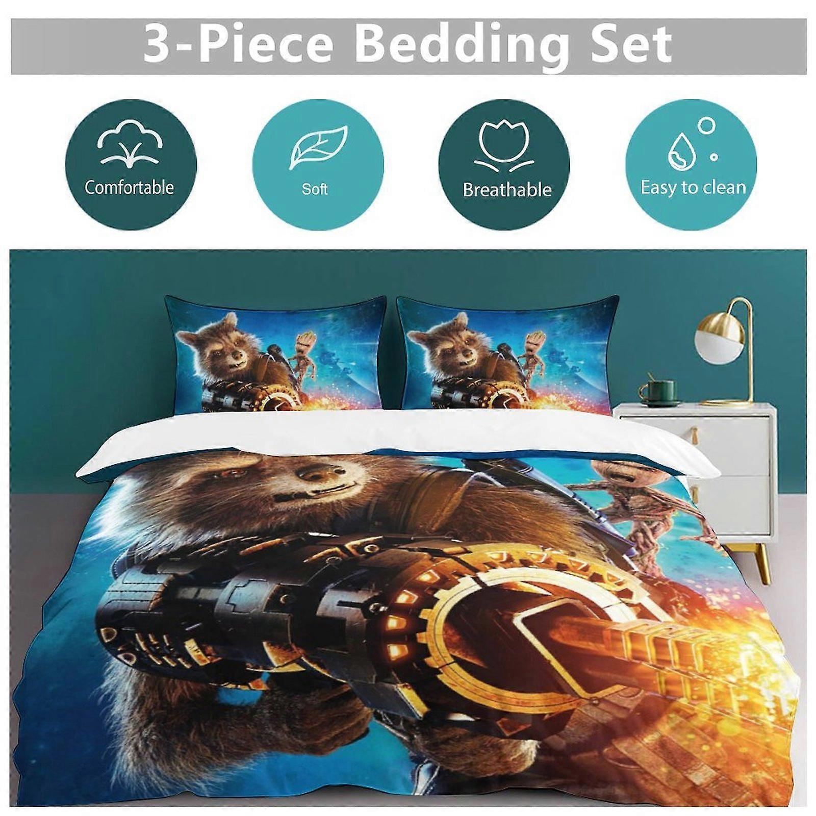 c62 I Am Groot Bedding Comforter Sets, 3-Piece Bedding Set Soft Warm ...