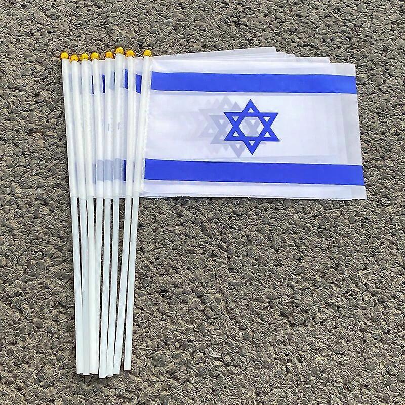 aerlxemrbrae custom hand flag 100 PCS/ lot world flags printed 14 * 21cm Israel hand wave flags ...