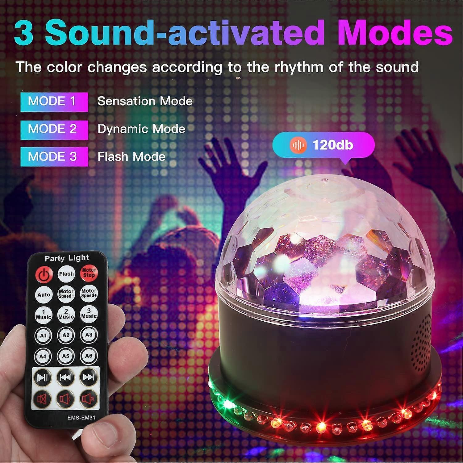 54 LED Disco Ball, Disco Ball with Music Player and Dual Speakers ...
