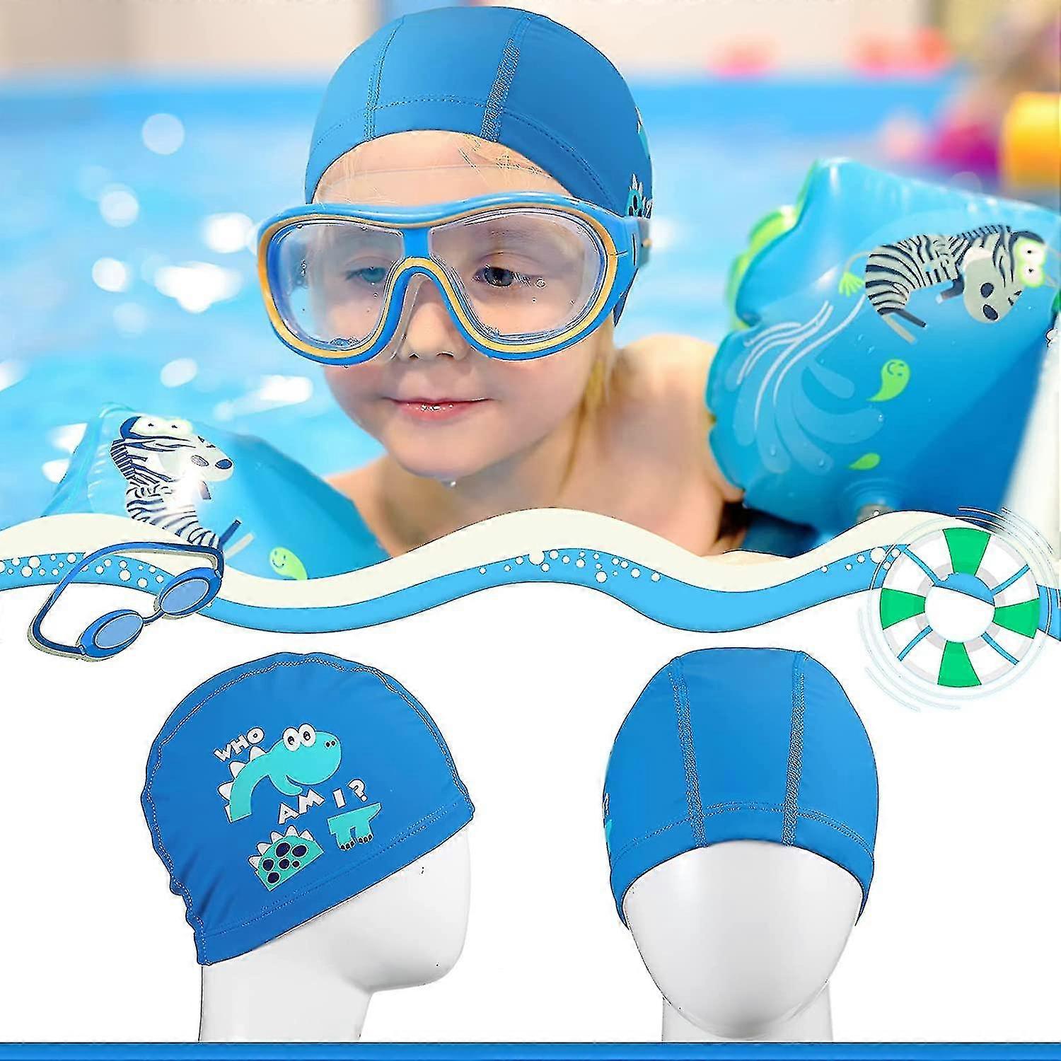 2 Pieces Kids Swimming Caps For Kids, Toddler, Children, Boys And Girls ...
