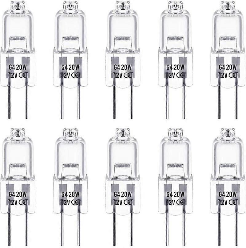 20 Pcs G4 Halogen Bulbs,20w 12v Halogen Light Bulbs 2 Pin Clear Lamp ...