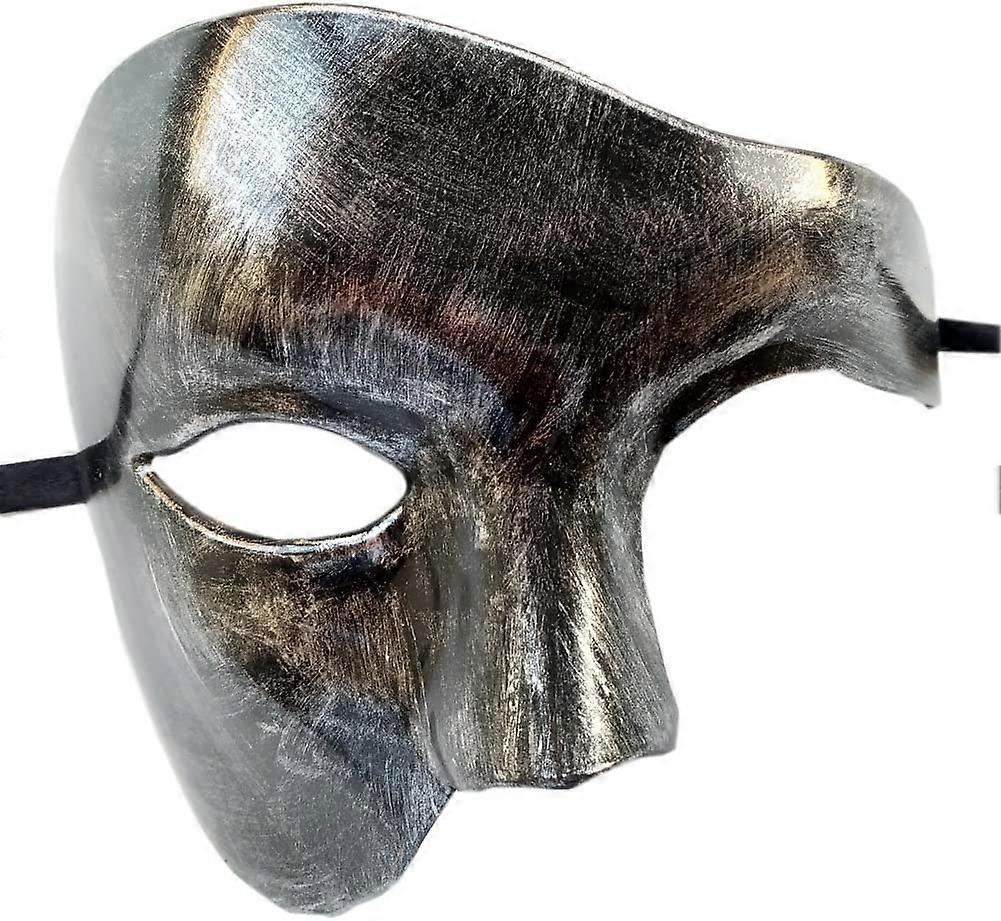 (Black Silver)Vintage Masquerade Mask Phantom of the Opera One Eyed ...