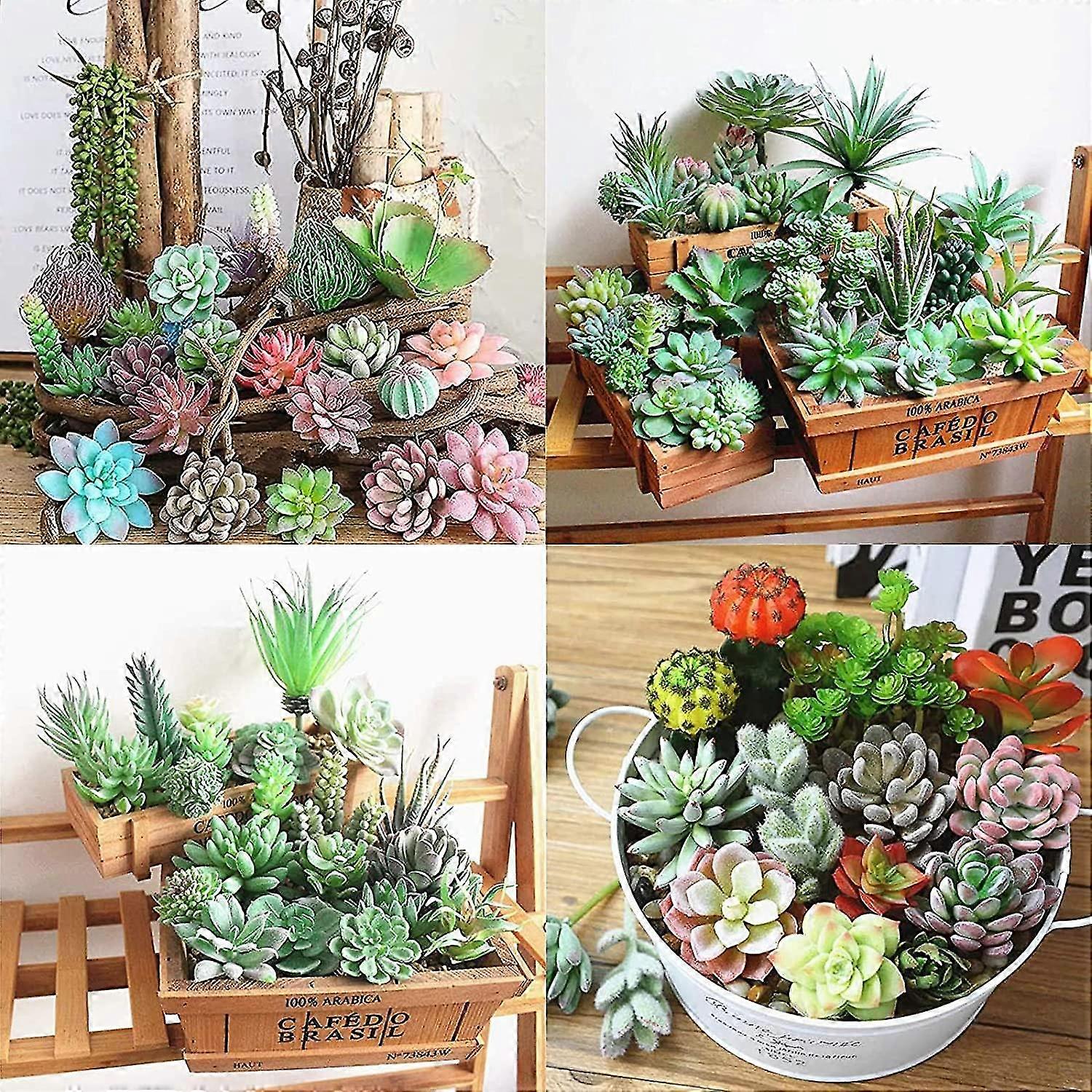 16 Packs Succulents Plants Artificial, Artificial Plants Unpotted Fake ...