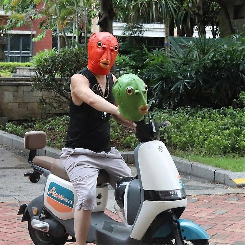 Green Fish Head Mask Headgear Halloween Funny Horse Donkey Animal Full ...