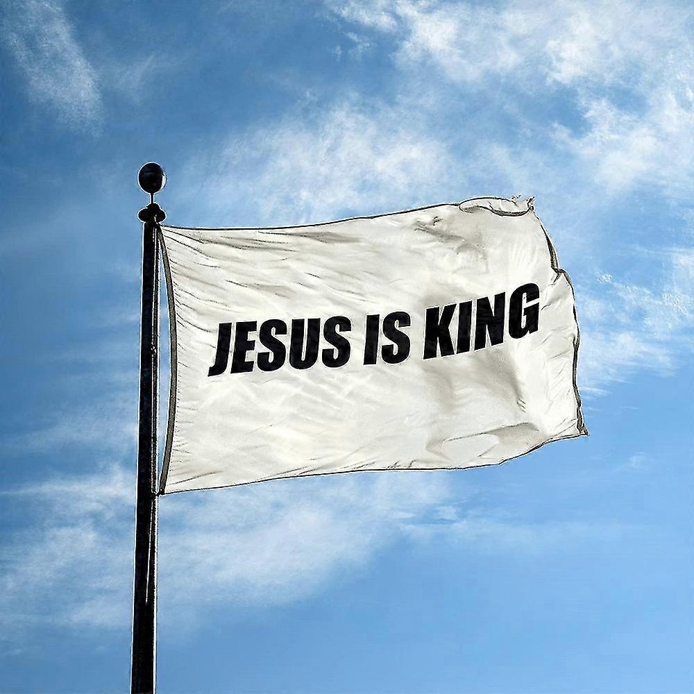90x150cm Jesus Is King Flag 3x5 Ft White Red Christian Flags | Fruugo UK