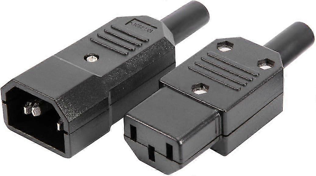 1Pair AC250V 10A IEC C14 Male C13 Female, 3 Pins Terminals Inline Adaer ...