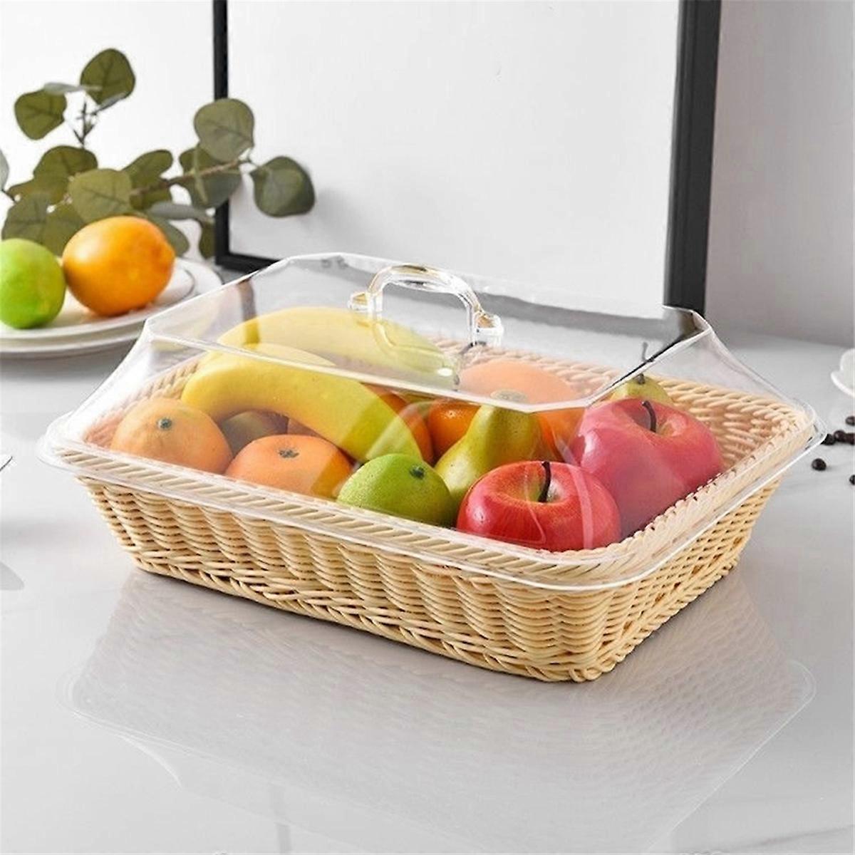 Basket with Lid,Basket with Lid for Food,Tabletop Food Serving Basket ...