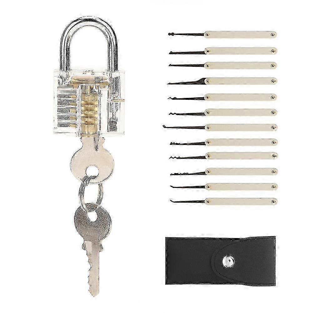15pcs Lock Pick Set Key Extractor Locksmith Supplies Handle Tool With ...