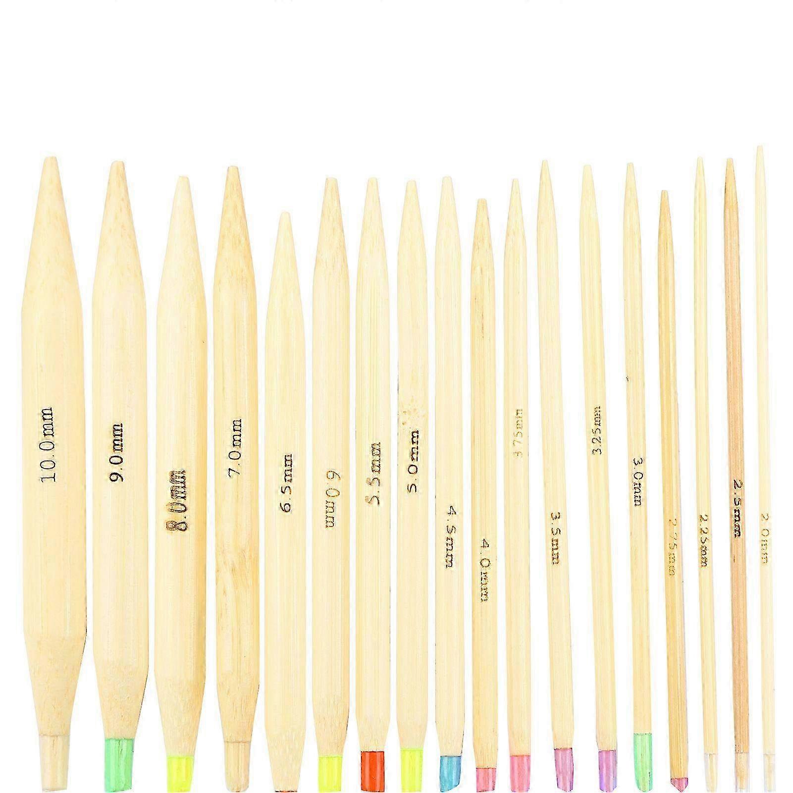 18-Piece Circular Bamboo Knitting Needle Set with Double Pointed ...