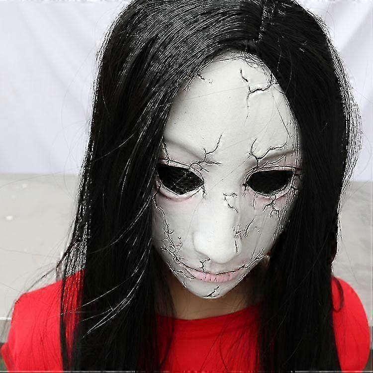 Halloween Woman Ghost Mask Haunted House Escape Room Skeleton Female Ghost Zombie Disgusting ...
