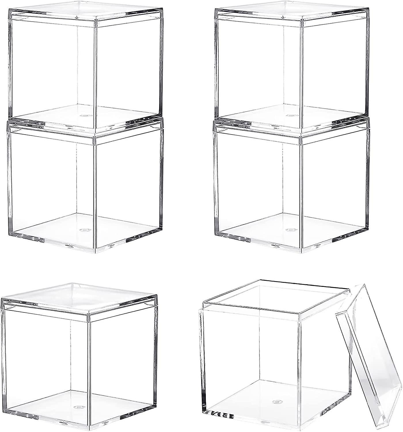 4 Pack Small Clear Acrylic Plastic Square Cube | Fruugo UK