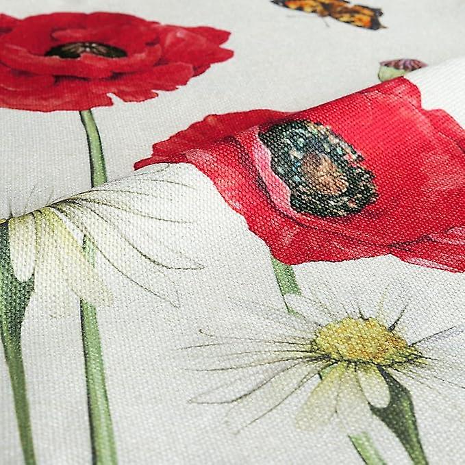 Set of 4 Poppy Flower Cushion Cover 45 x 45 cm Red Poppy Flowers ...