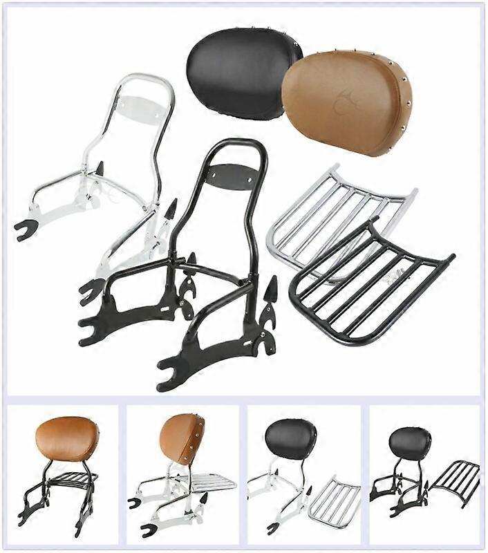 Motorcycle Motorbike Backrest Sissy Bar and Pad Luggage Rack For Indian ...