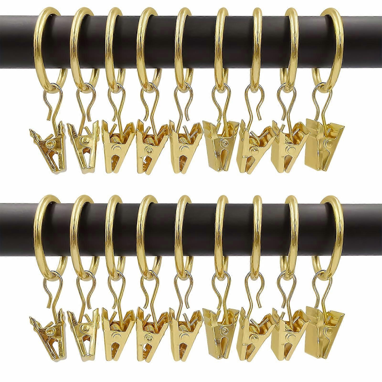 Contemporary Stainless Steel Clip Rings for Curtains - 16/24pcs Gold ...