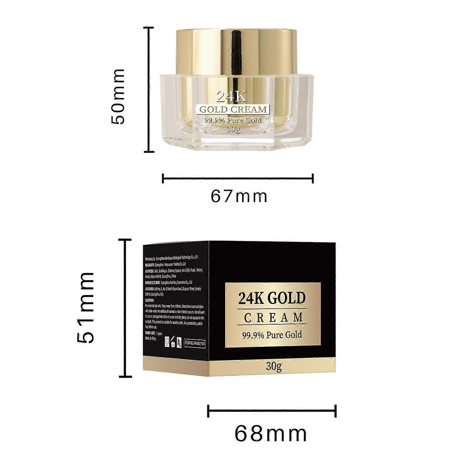 24k Gold Repairing Face Cream Firms Relaxed Skin, Lightens Fine Lines ...
