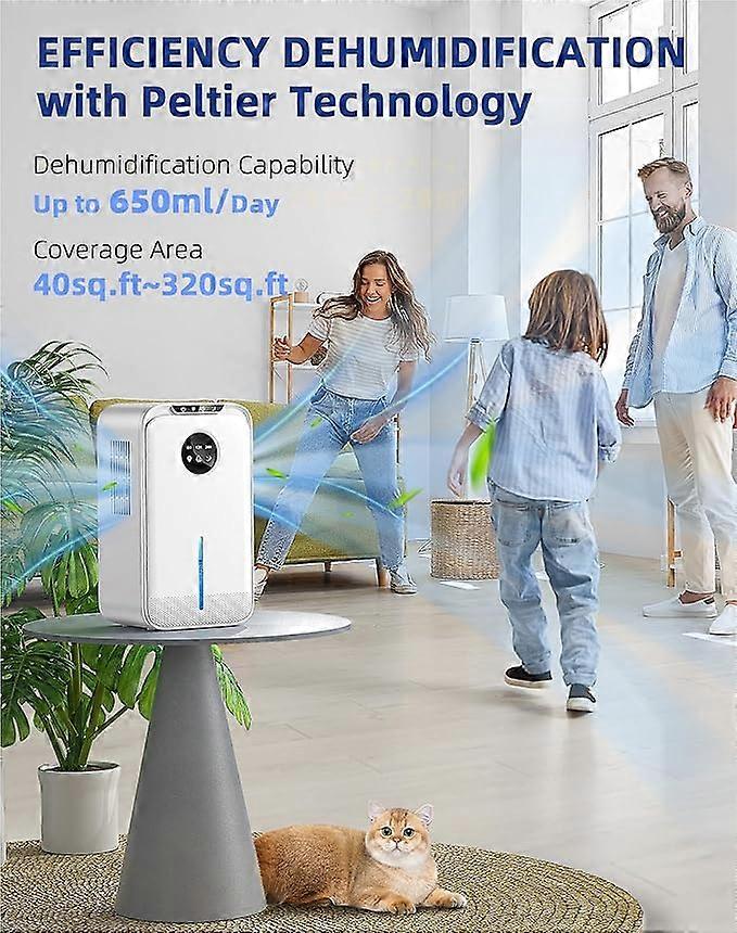 Home Dehumidifier, Bedroom Silent Dehumidifier, 2200ML Clothes Drying Dehumidifier with Drain ...