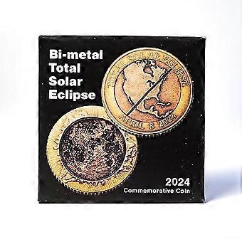2-Piece 2024 Total Solar Eclipse Commemorative Coins - Copper Brass ...
