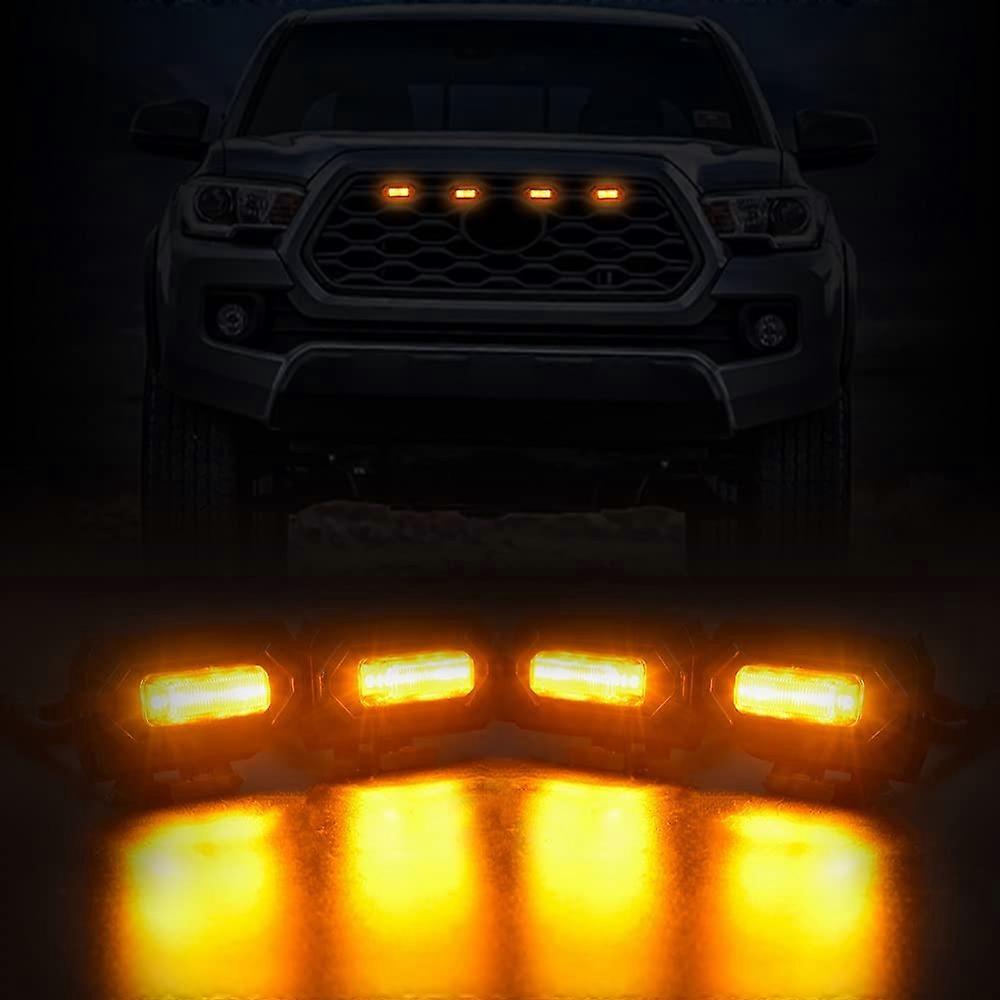 4PCS LED Front Grill Lights for Off Road Sport 2020 2021 External Grill ...