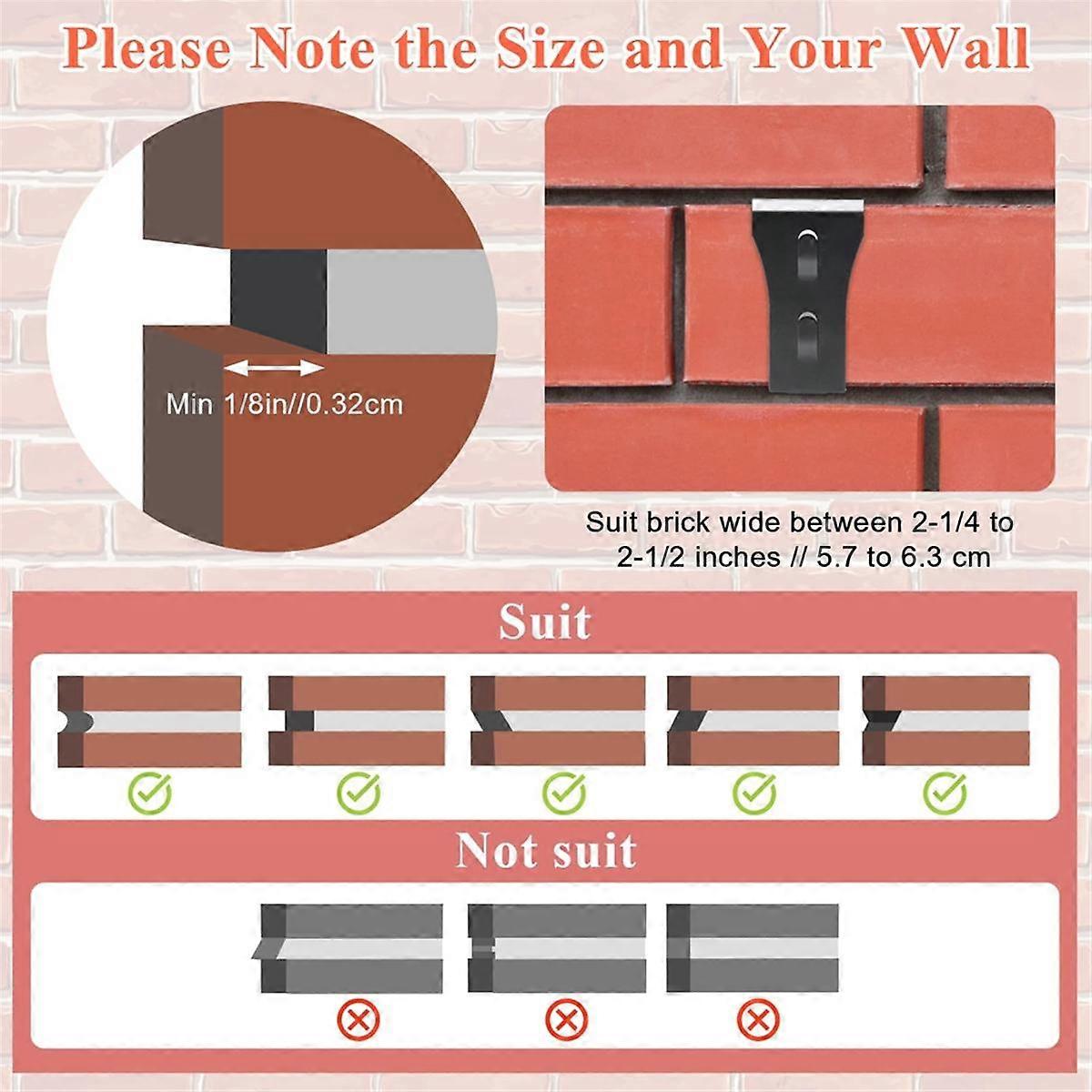 Metal Brick Clip Hooks No Drill Wall Brick Coat Hanger, Outdoor Brick ...