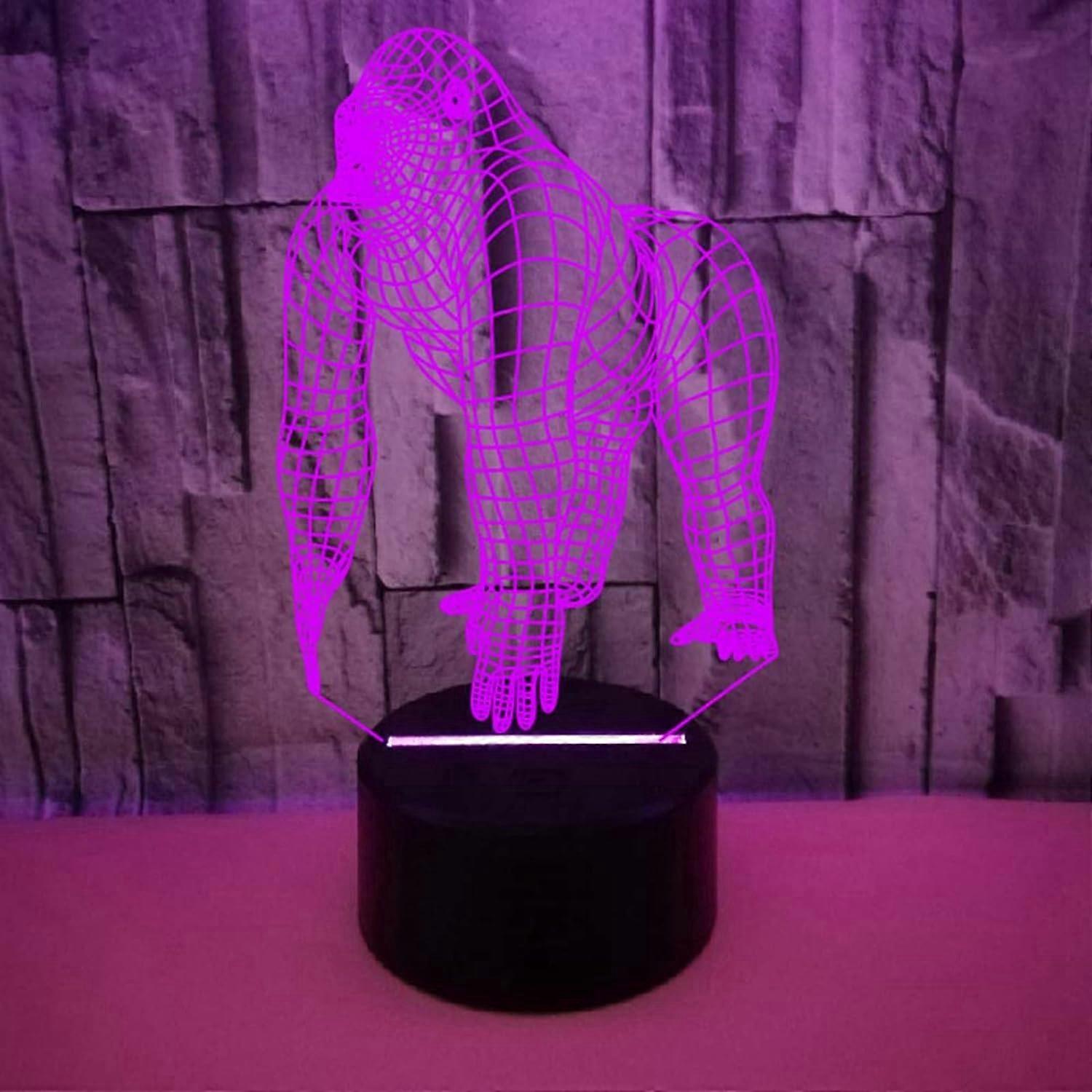Animal Gorilla Tag Gifts for Monkey Lovers 3D Illusion Night Light ...