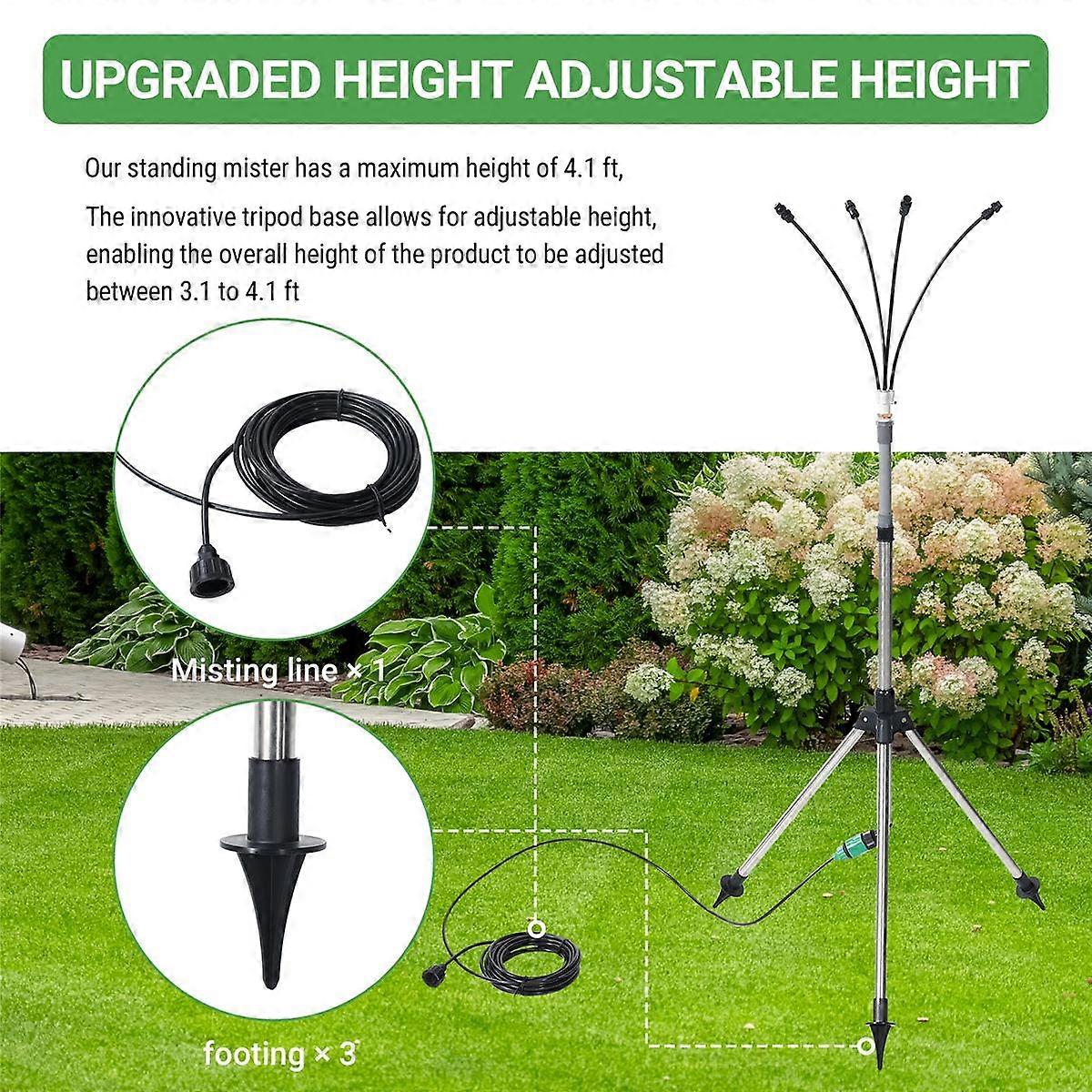 Standing Misters for Outside Patio, Adjustable Height 4.1 FT Stand ...
