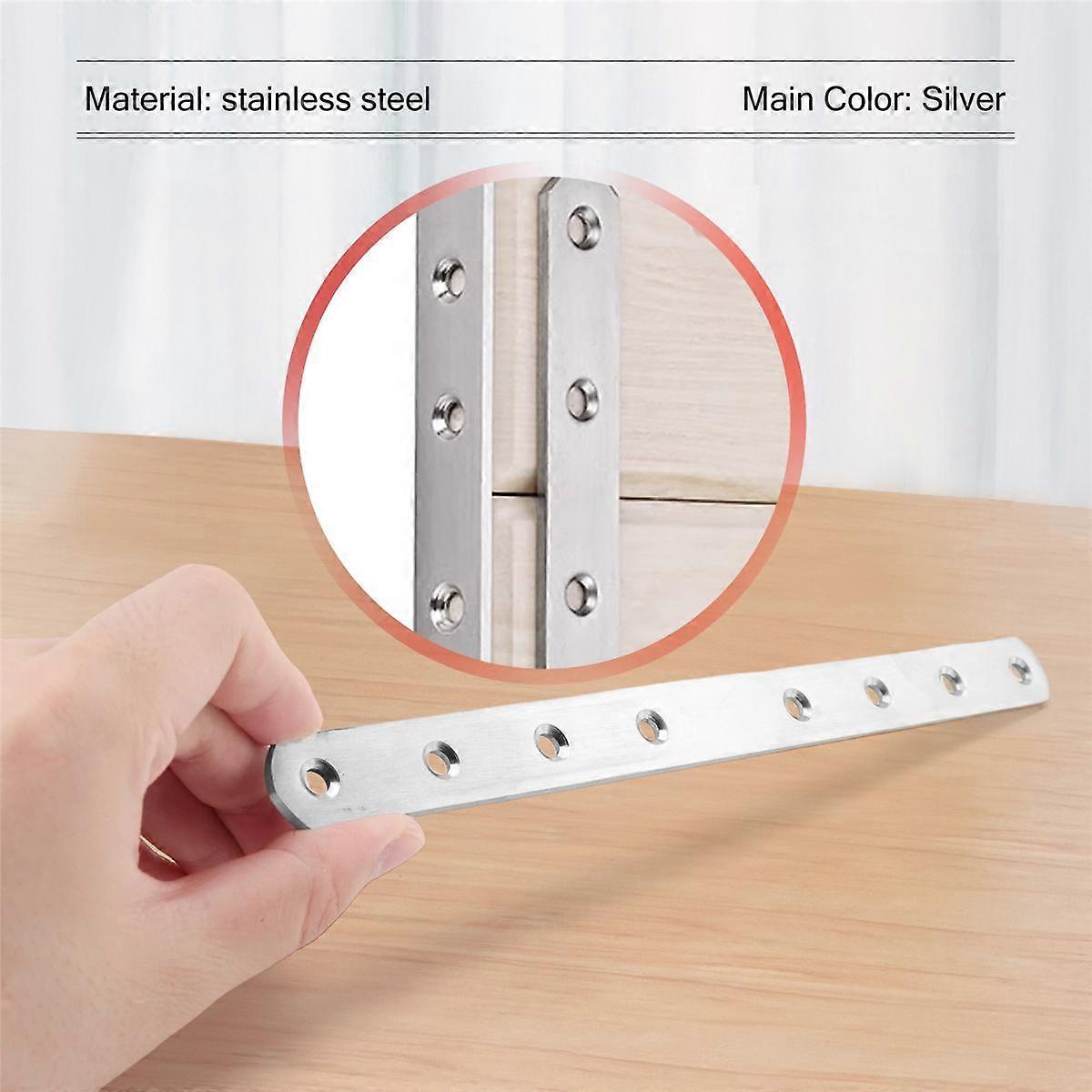 Metal 8 Holes Flat Straight Design Corner Brace Angle Bracket 250mm ...