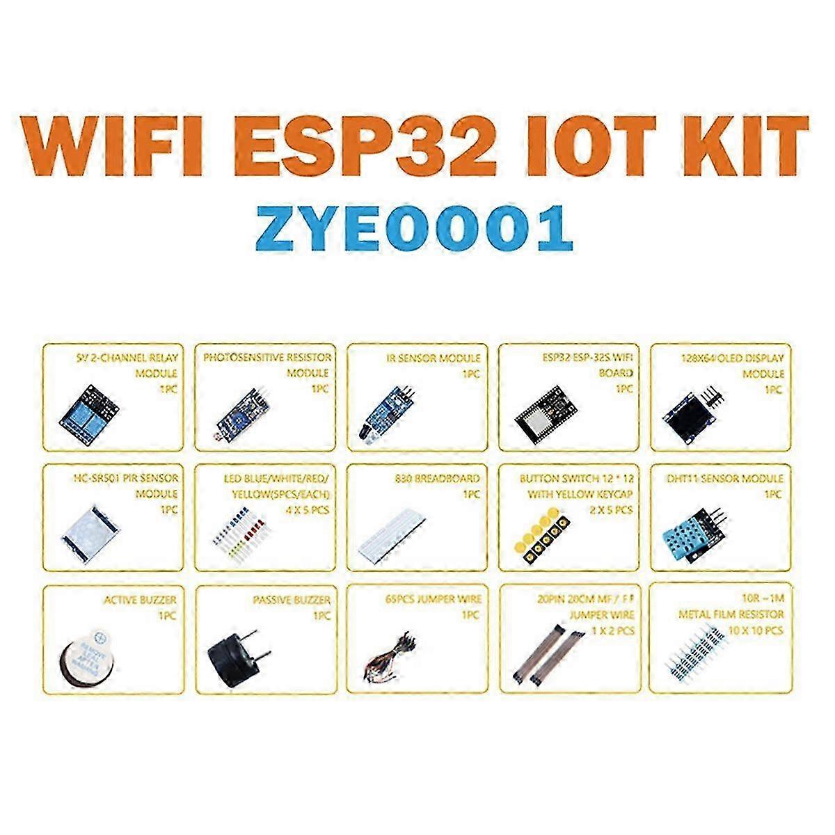 ESP32 WIFI Board Super Kit IOT Development Board for Project, School ...