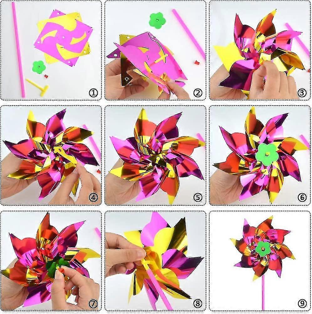 100 Pieces Plastic Rainbow Pinwheels, Pinwheel Party Pinwheels Diy ...