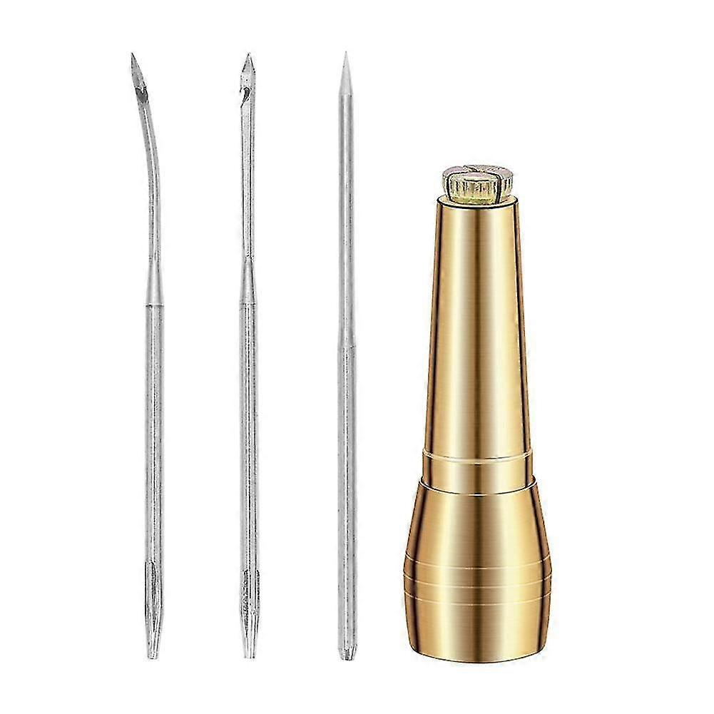 Leather Sewing Awl Needle with Handle 3 Needles Sewing Awl Hand ...