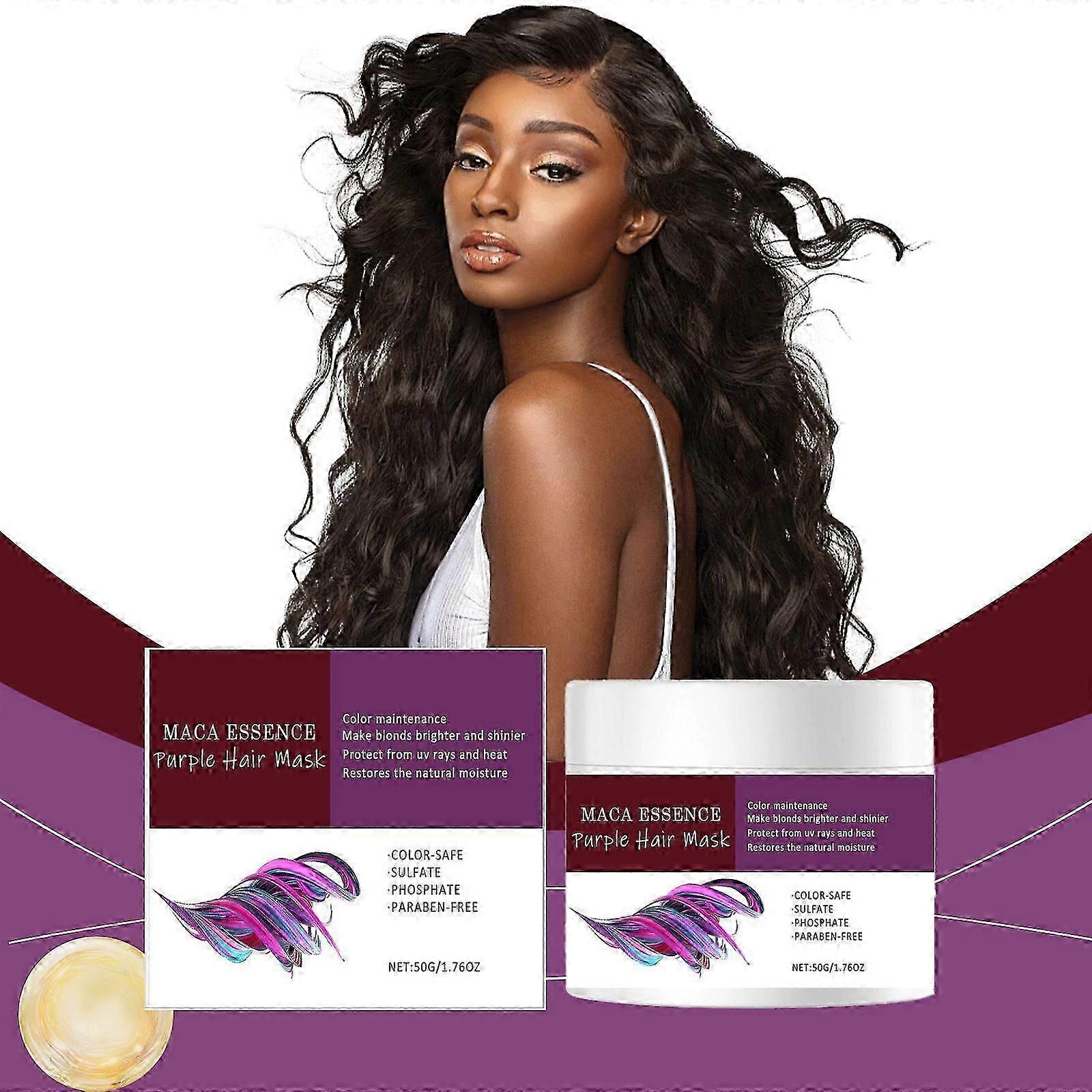 Purple Hair Mask, Maca Deep Repair Collagen Hair Mask for Dry, Damaged ...