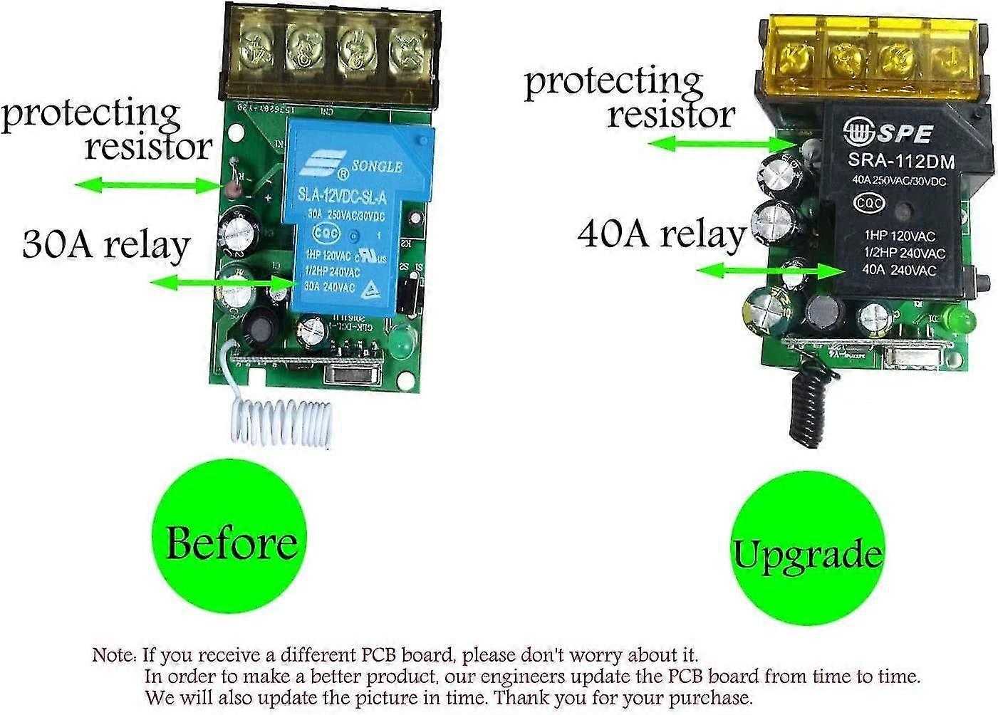 Wireless Remote Switch, Ac 110v/220v/230v/240v Rf Remote Control Switch ...