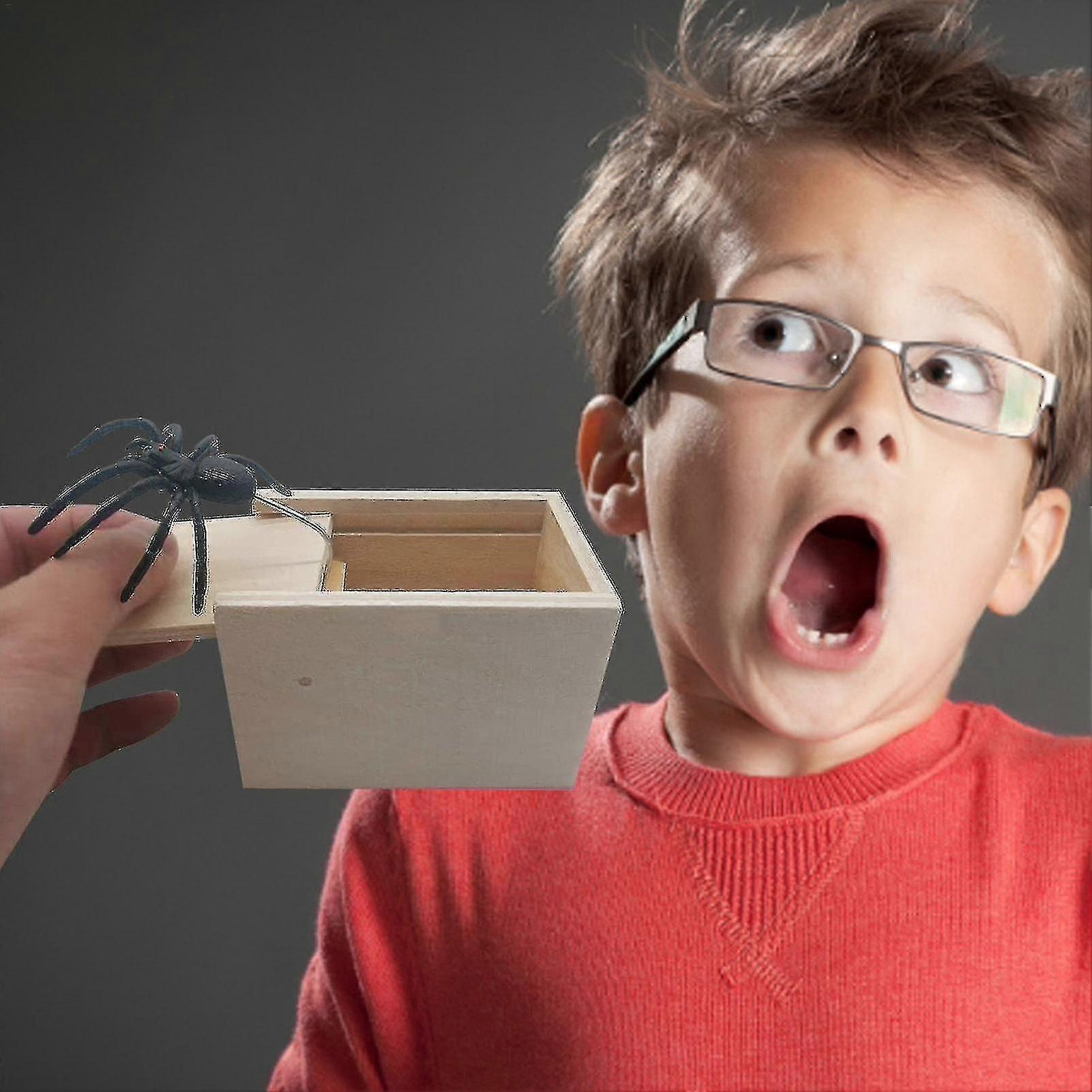 Gojoy Rubber Spider Prank Box - Handcrafted Wooden Surprise Prank Box ...